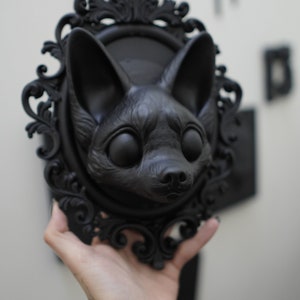 Cute Baby Fox. Black Ornate Frame. Victorian Goth Decor. A5 Frame. Goth ...