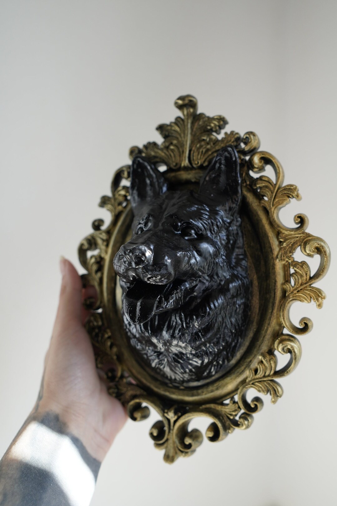 Cute German Shepherd. Baroque Frame. Victorian Goth Decor. A5 Frame ...