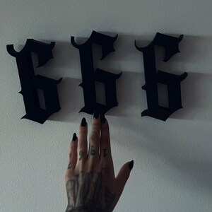 666 Wall Decor – Gothic Ornate Numbers for Occult Symbolism and Dark ...