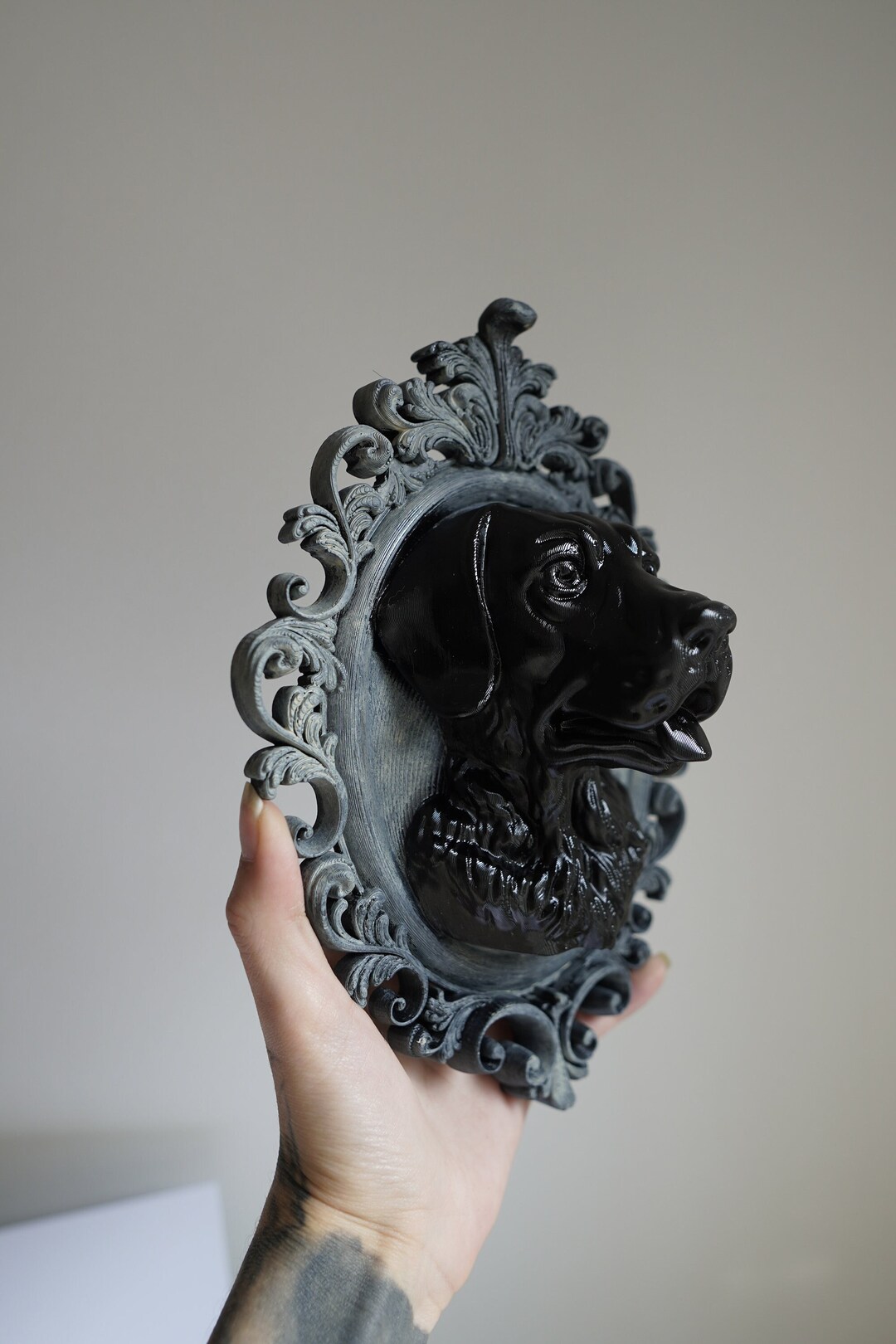 Cute 3D Printed Dog. Victorian Goth Decor. Goth Home Decor. Labrador ...