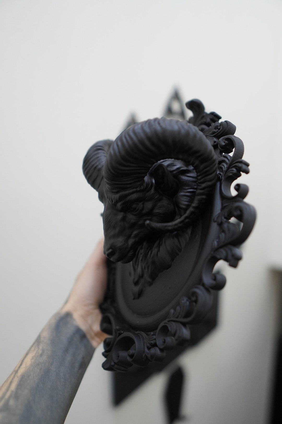 Cute Ram. Black Ornate Frame. Occult Wall Art. Goth Cottagecore. Goth ...