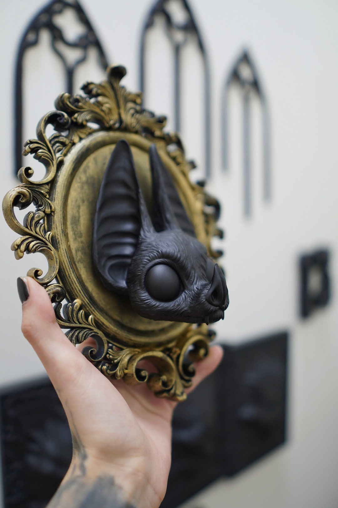 Frame Gothic Decor Baroque Cat Halloween Cat Goth Gothic Wall Art 3d ...