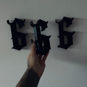 666 Wall Decor – Gothic Ornate Numbers for Occult Symbolism and Dark ...