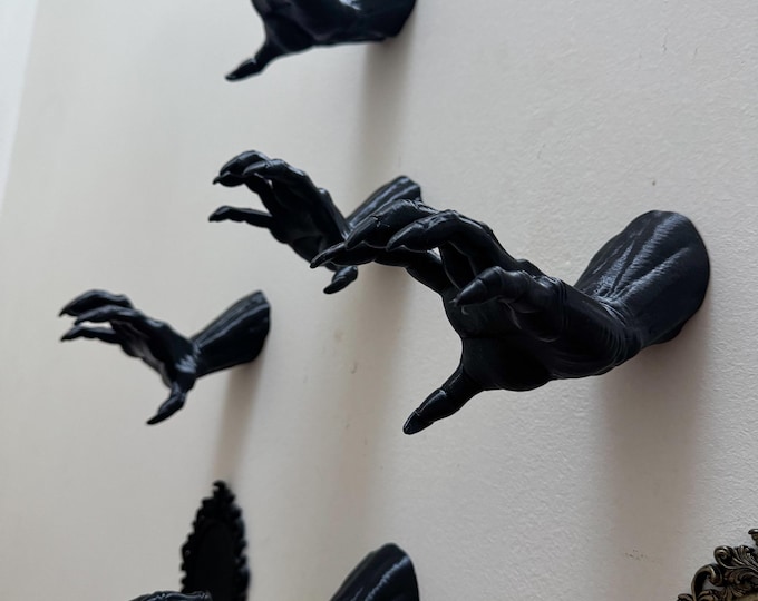 Wall Mounted Devil Hand Sculpture – Gothic Jewelry Hook or Altar Decor ...