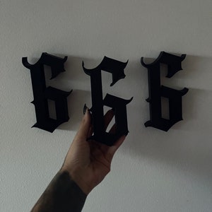 666 Wall Decor – Gothic Ornate Numbers for Occult Symbolism and Dark ...