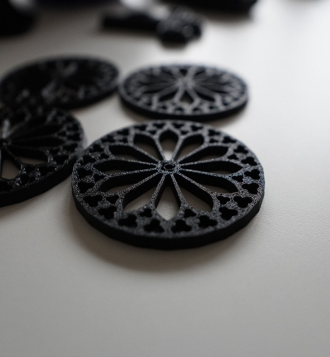 Unique 3D Printed Gothic Window Coasters Set of 4 - Perfect Goth Home ...
