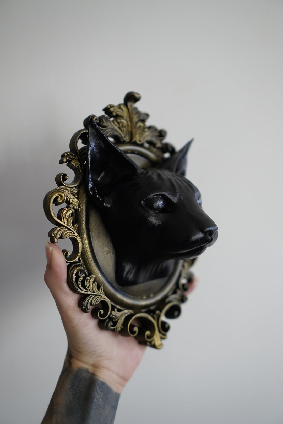 Sphynx Cat Frame. Baroque Frame. Cute Cat Victorian Goth Decor. Framed ...