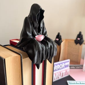 Grim Reaper Sitting Bookshelf Decor Death Figure Gift Bookish Merch - Etsy
