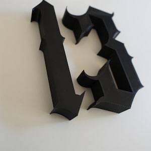 Custom Gothic Number Wall Art – Unlucky Thirteen or Personalized Dark ...