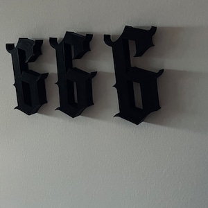 666 Wall Decor – Gothic Ornate Numbers for Occult Symbolism and Dark ...