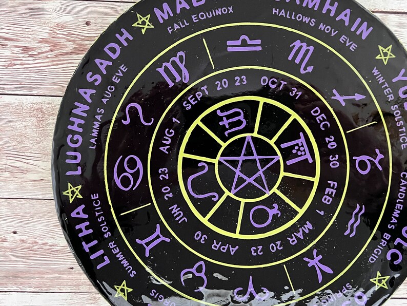 Pagan Wheel of the Year, Pendulum Board, Divination Board, Pagan Sabots ...