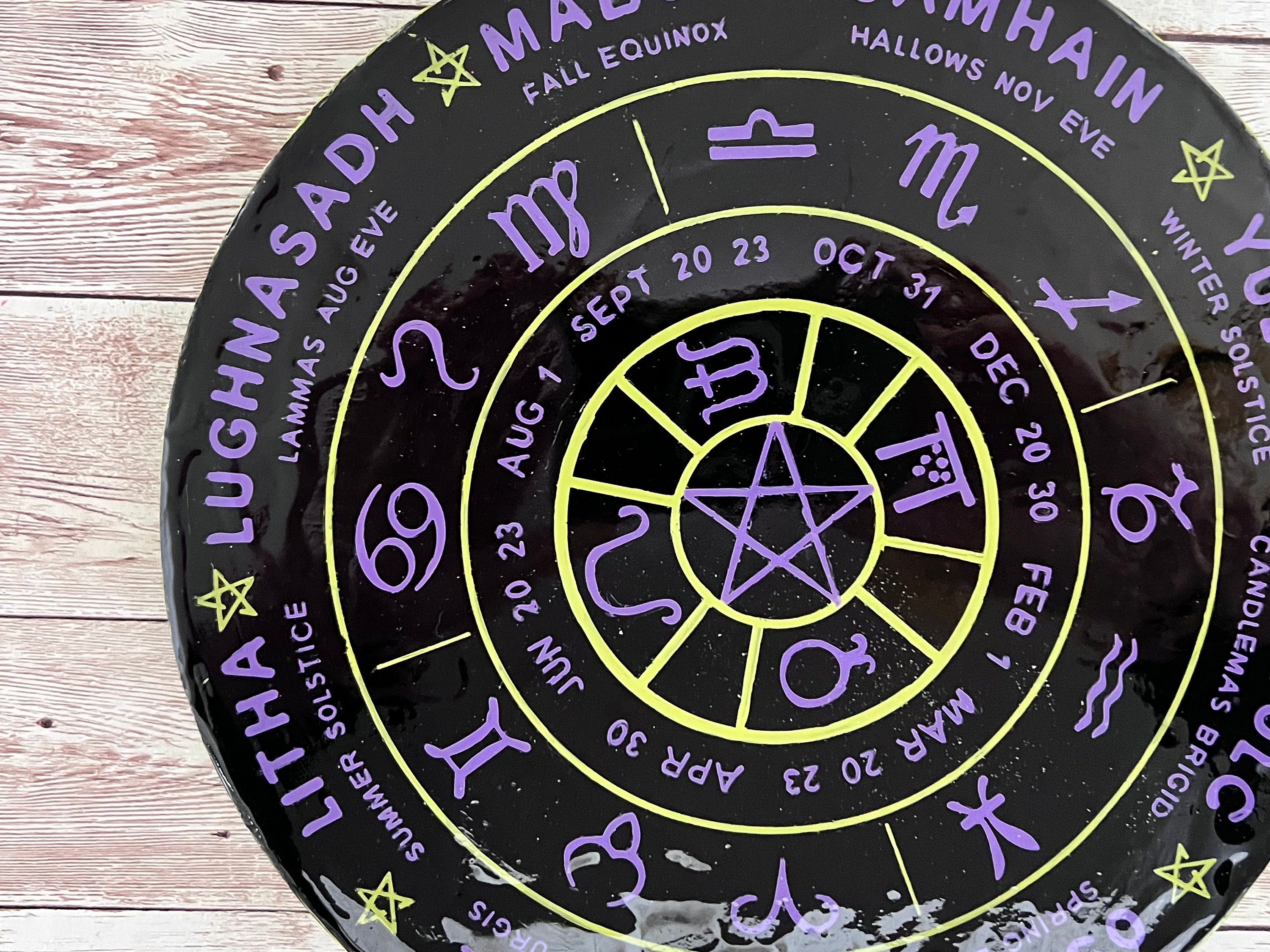 Pagan Wheel of the Year, Pendulum Board, Divination Board, Pagan Sabots ...