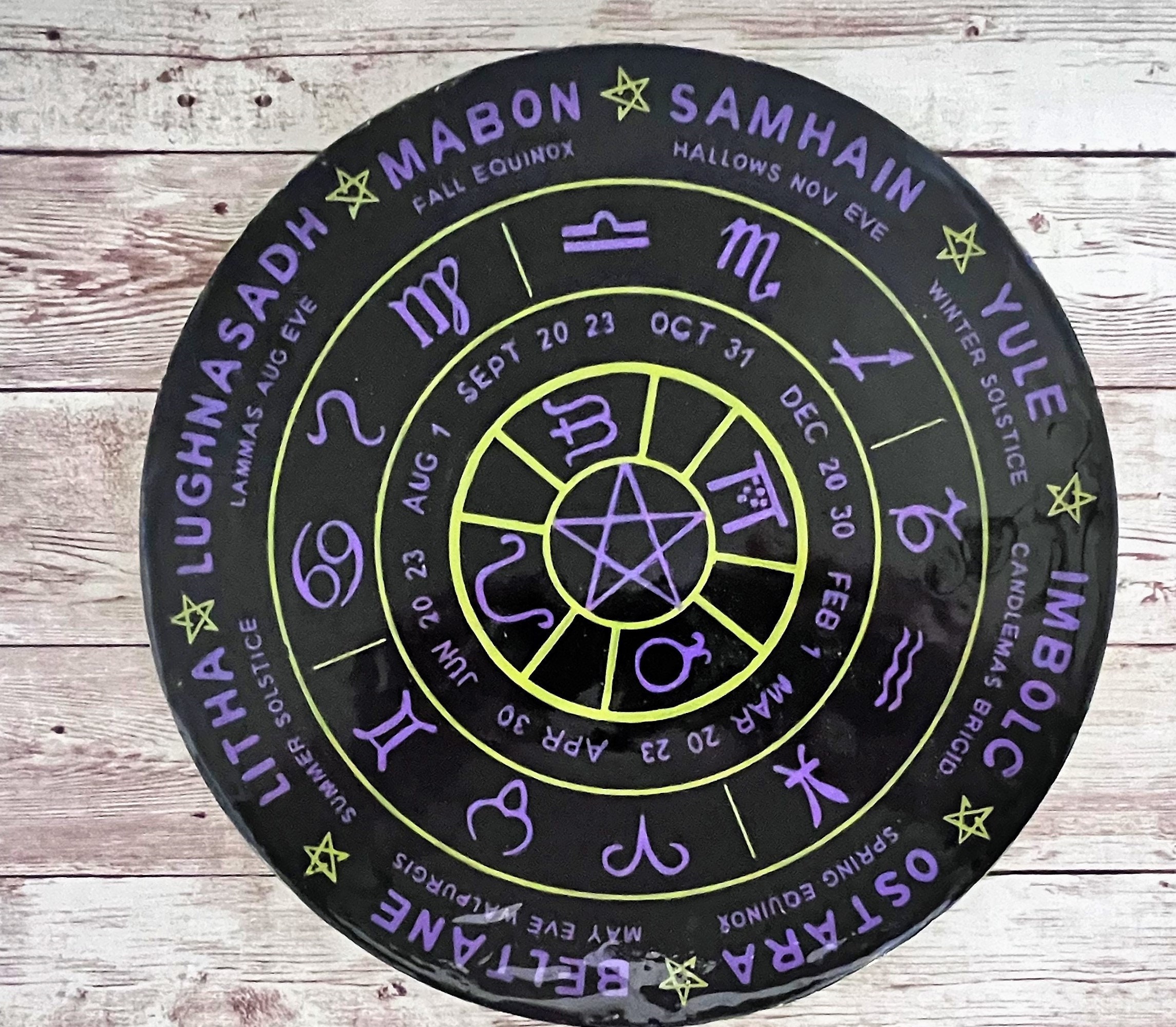 Pagan Wheel of the Year, Pendulum Board, Divination Board, Pagan Sabots ...