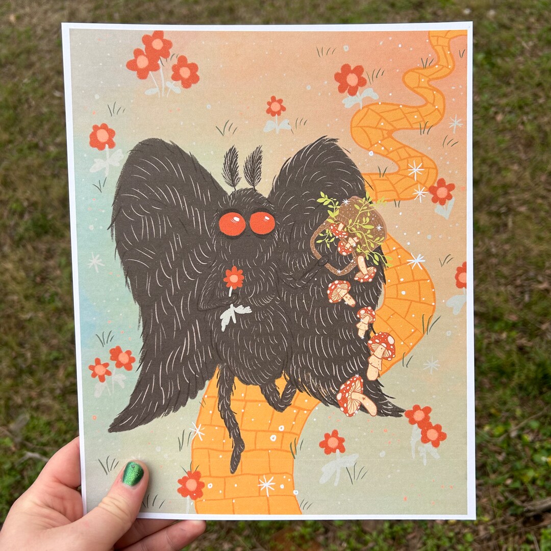 Merry Mothman Art Print - Etsy