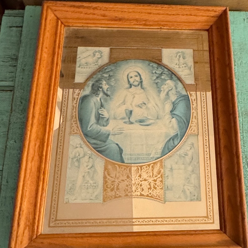 Vintage Jesus Mirror: Solid Wood Frame, Religious Wall Art - Etsy Canada