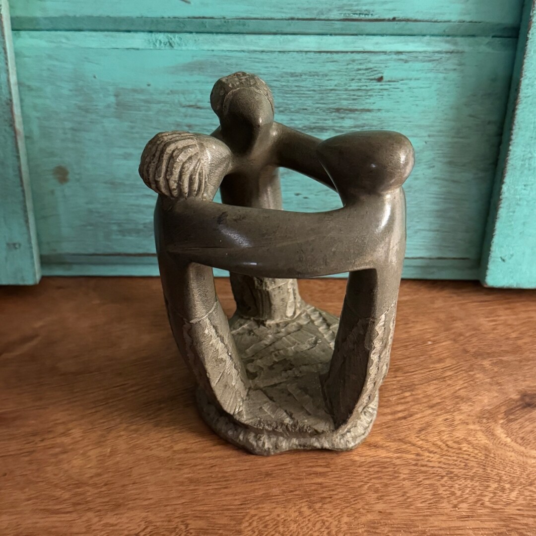 Vintage Circle of Friendship Soapstone Carving Modernist Sculpture ...