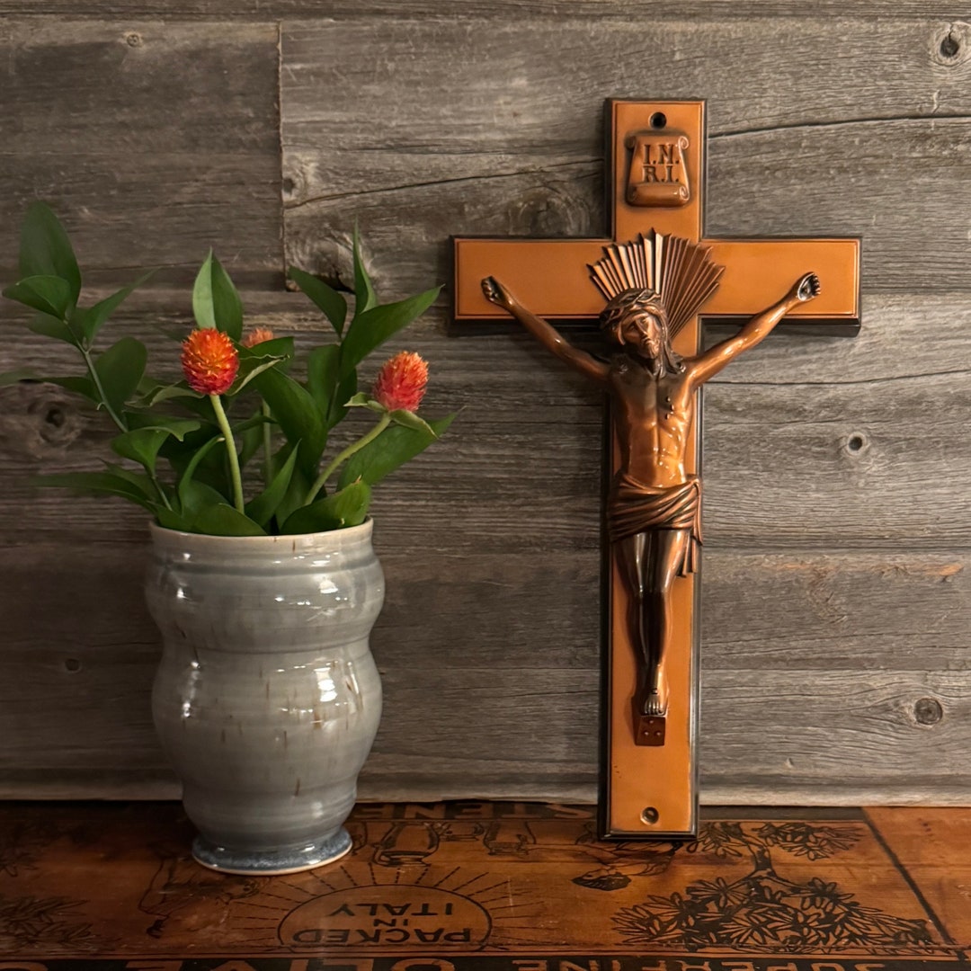 Vintage Parsons Bronze Crucifix - Jesus on the Cross - Religious Wall ...