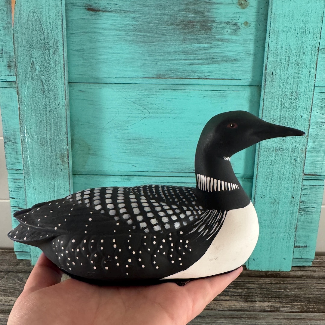 Vintage Hand Painted Porcelain Loon Figurine: Canadiana Cottage Decor ...