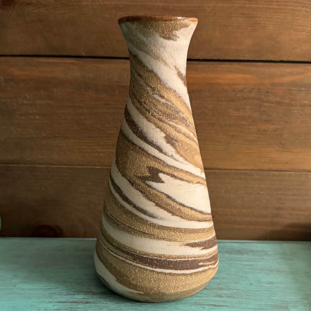 Vintage Earth Park Pottery Vase: Swirl Clay Art, Canadian Studio - Etsy