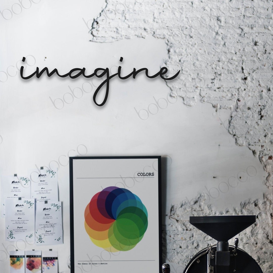 Metal Imagine Sign, Imagine Sign, Imagine Wall Hanging, Imagine Wall ...