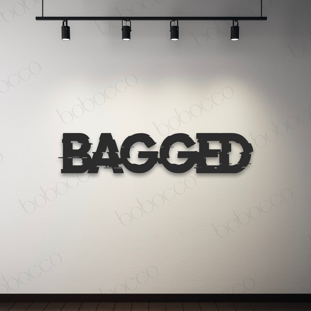 Metal Bagged Sign, Bagged Sign, Bagged Wall Hanging, Bagged Wall Decor ...