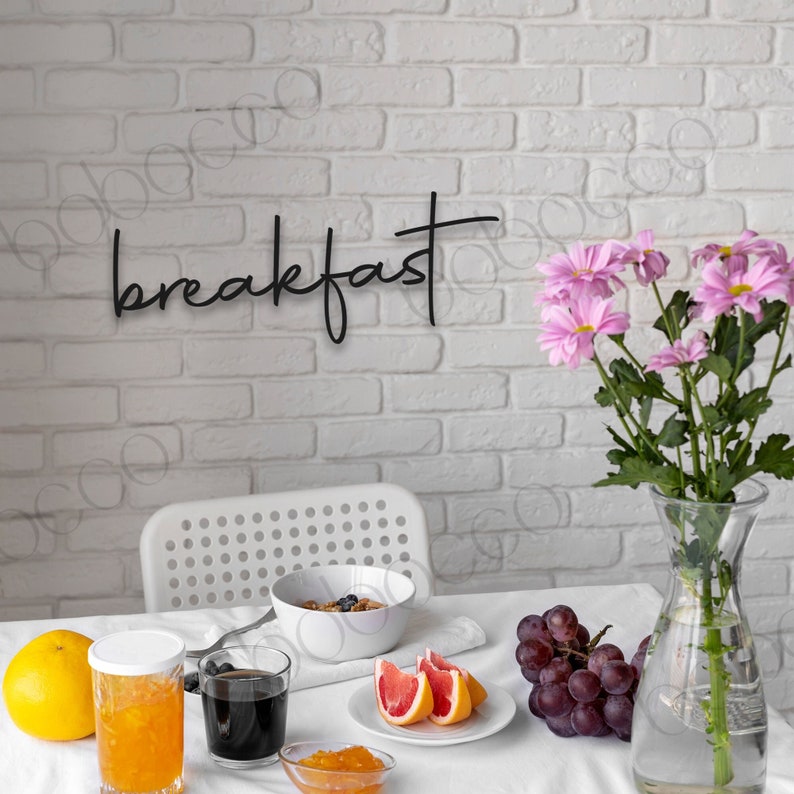Metal Breakfast Sign, Kitchen Sign, Breakfast Wall Hanging, Breakfast ...