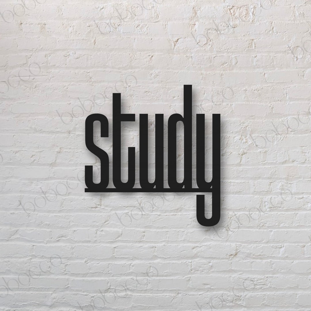 Metal Study Sign, Study Sign, Study Wall Hanging, Study Wall Decor ...