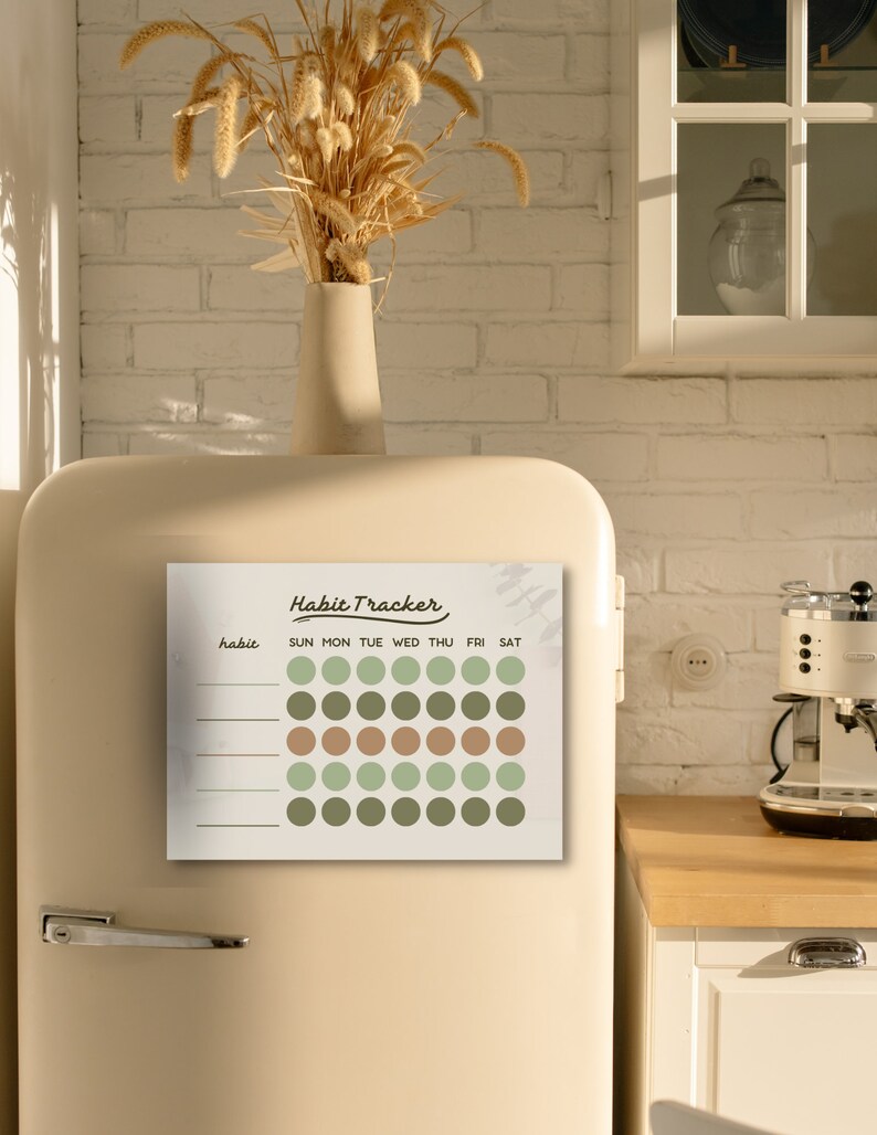 Habit Tracker Printable PDF Boho Aesthetic Goal Setting - Etsy