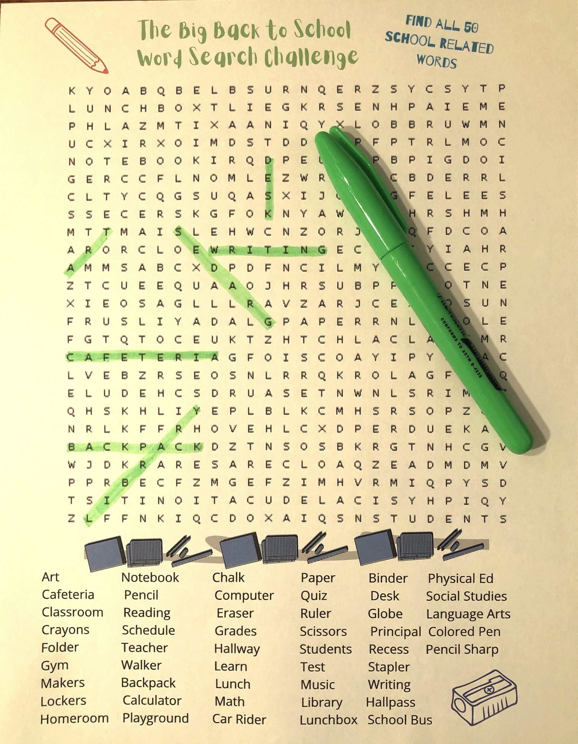 Back-to-school Mega Word Search Challenge - 50 Words - Etsy
