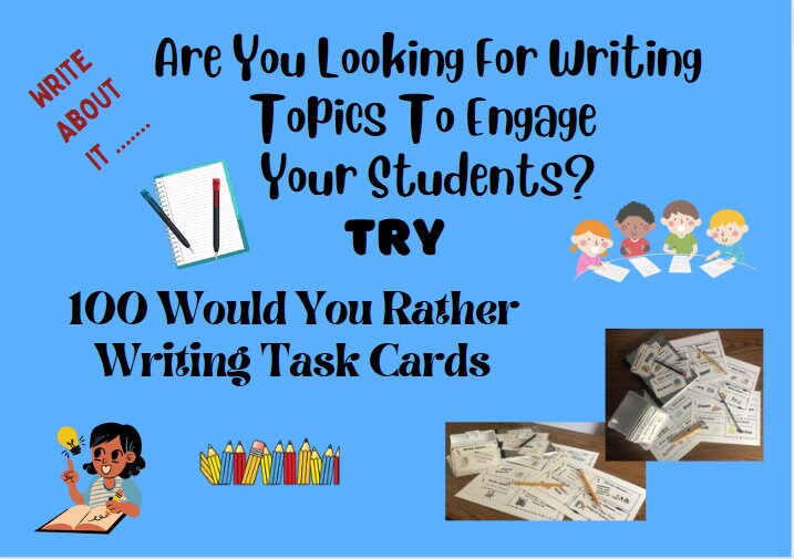 100 Would You Rather Writing Task Cards - Etsy