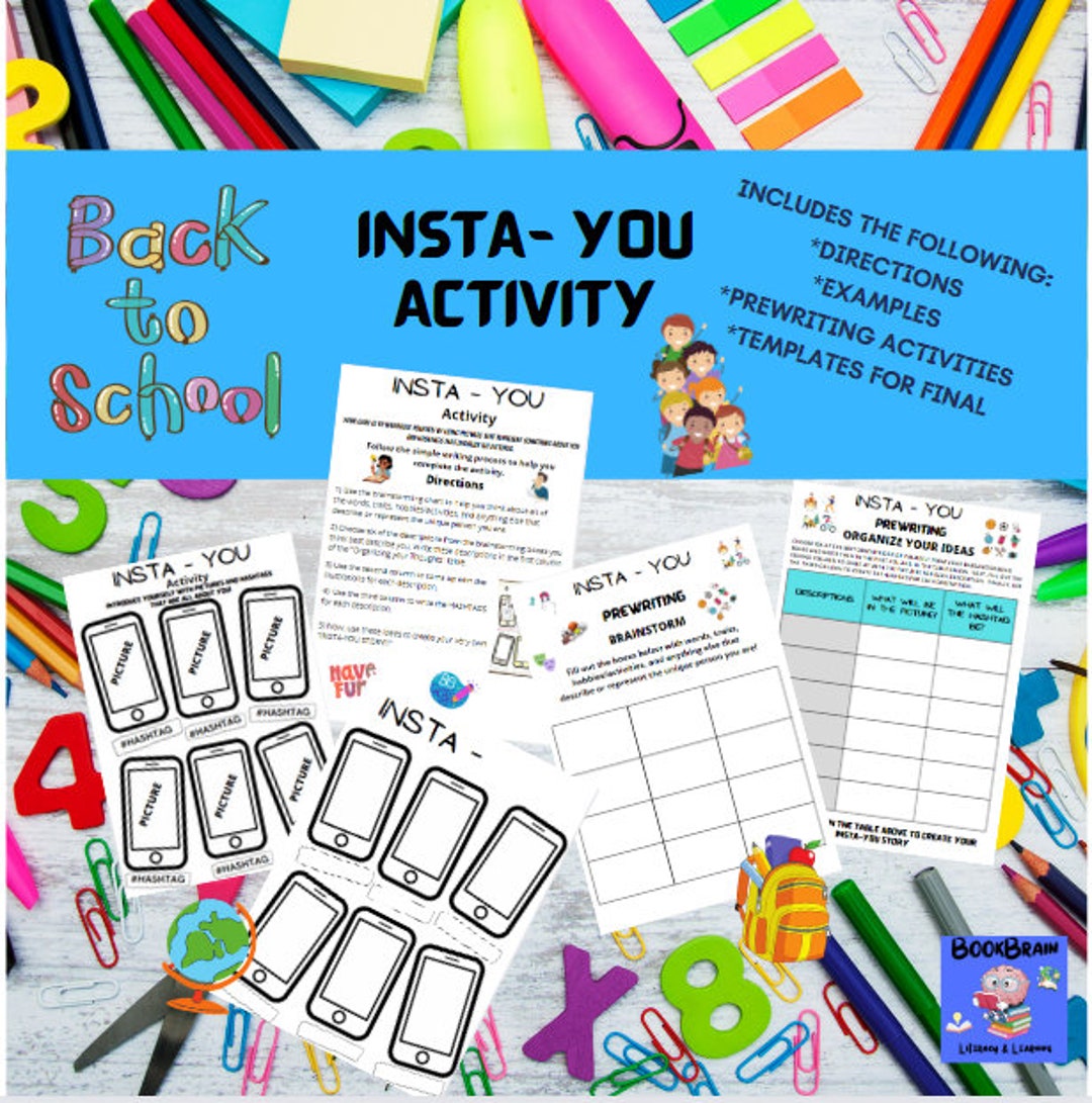 Back-to-school INSTA-YOU Activity! - Etsy