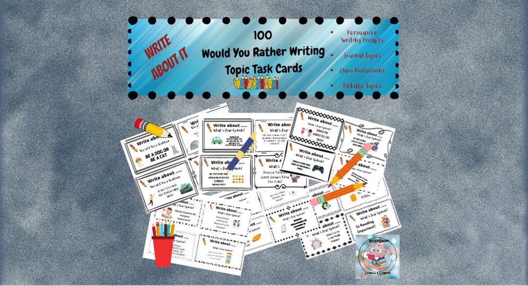100 Would You Rather Writing Task Cards - Etsy