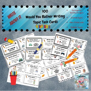 100 Would You Rather Writing Task Cards - Etsy
