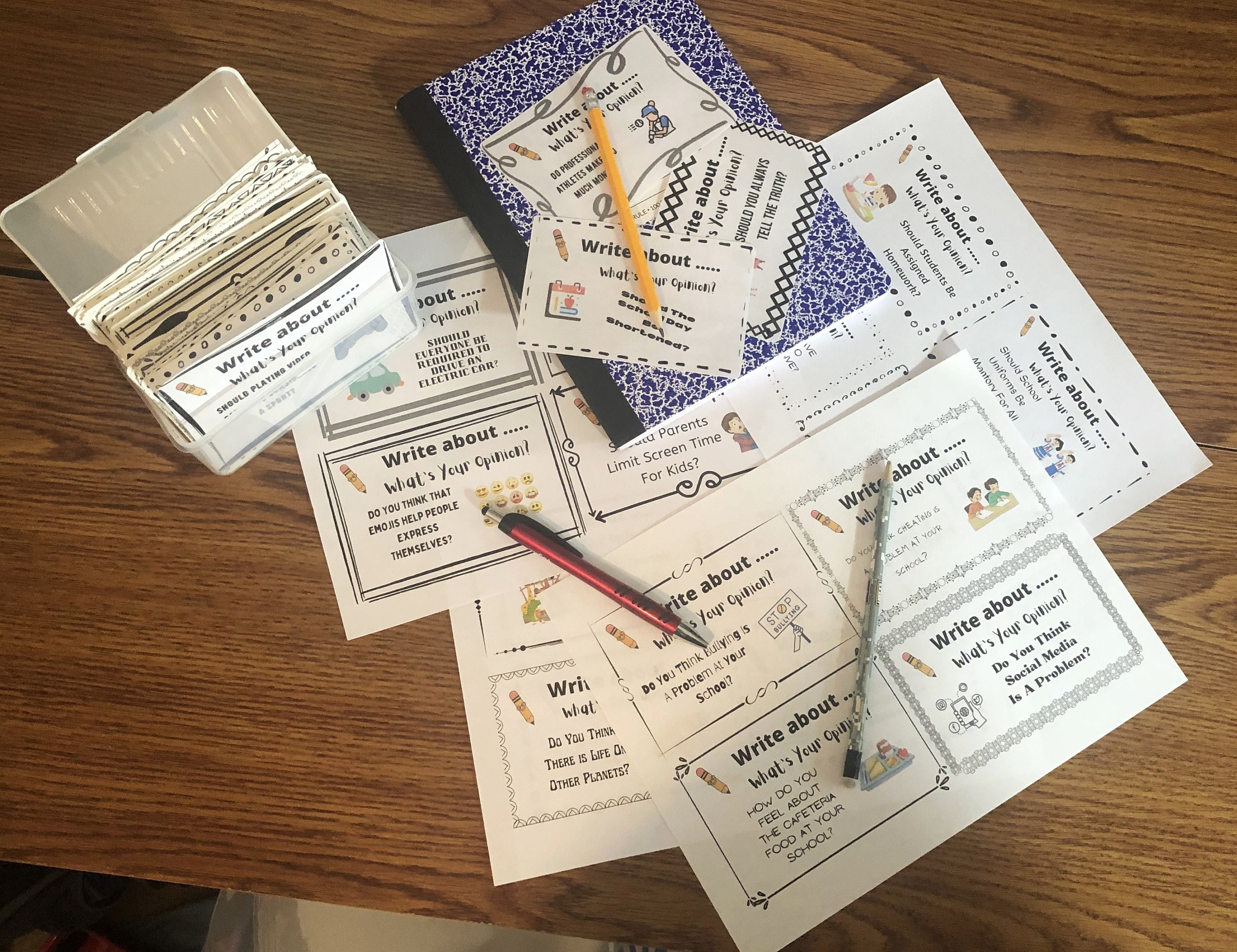 100 Opinion Writing Task Cards - Etsy