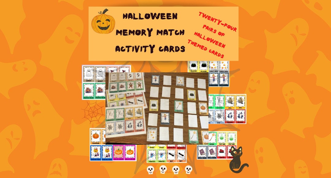 Halloween Memory Match Activity Cards - Etsy