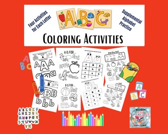 Alphabet Coloring & Activity Book - Etsy