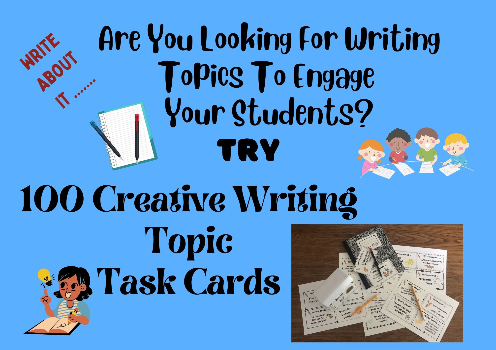 100 Creative Writing Task Cards - Etsy