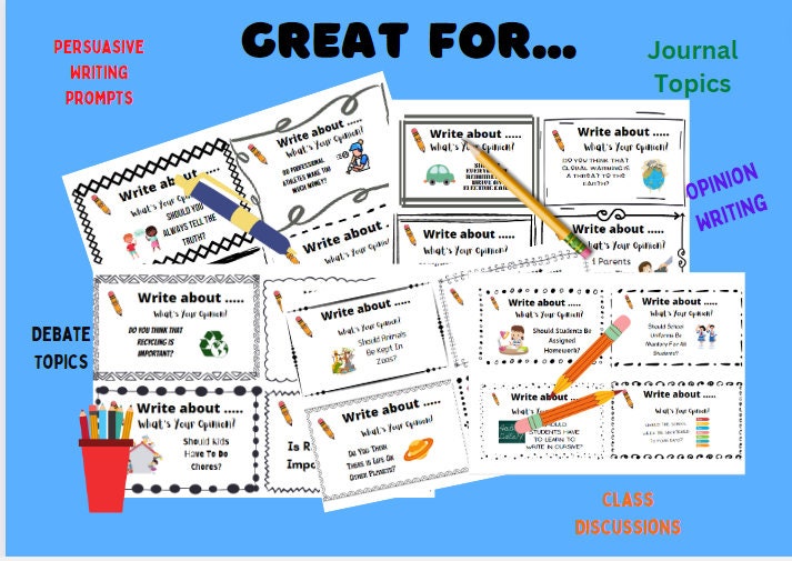100 Opinion Writing Task Cards - Etsy