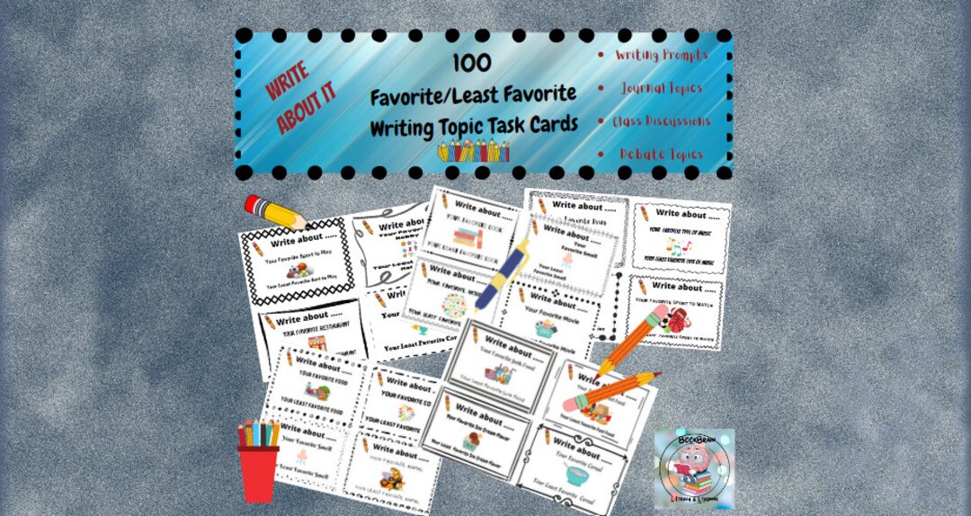 100 Favorite/least Favorite Writing Task Cards - Etsy