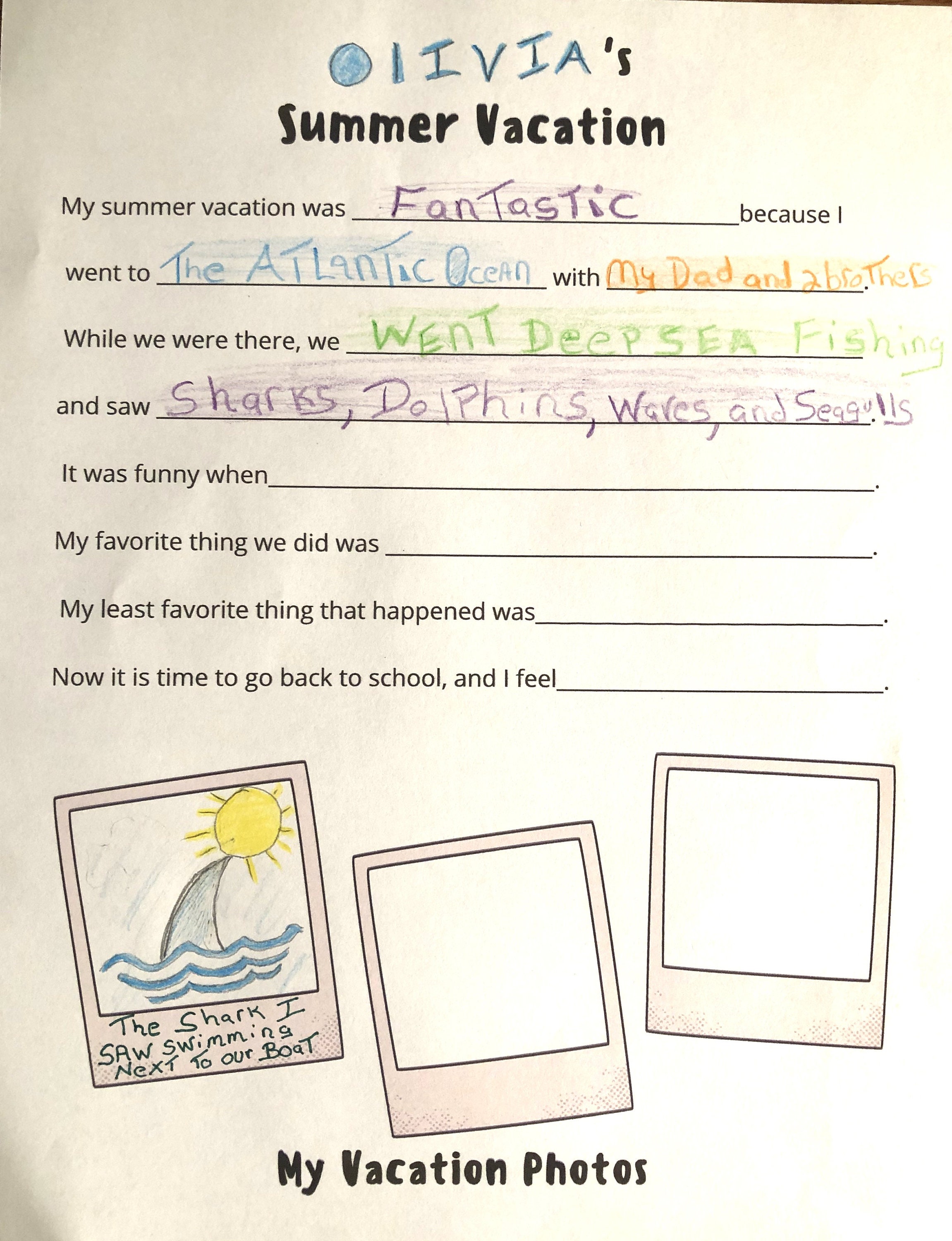 Back-to-school Remembering Summer Writing Activity! - Etsy