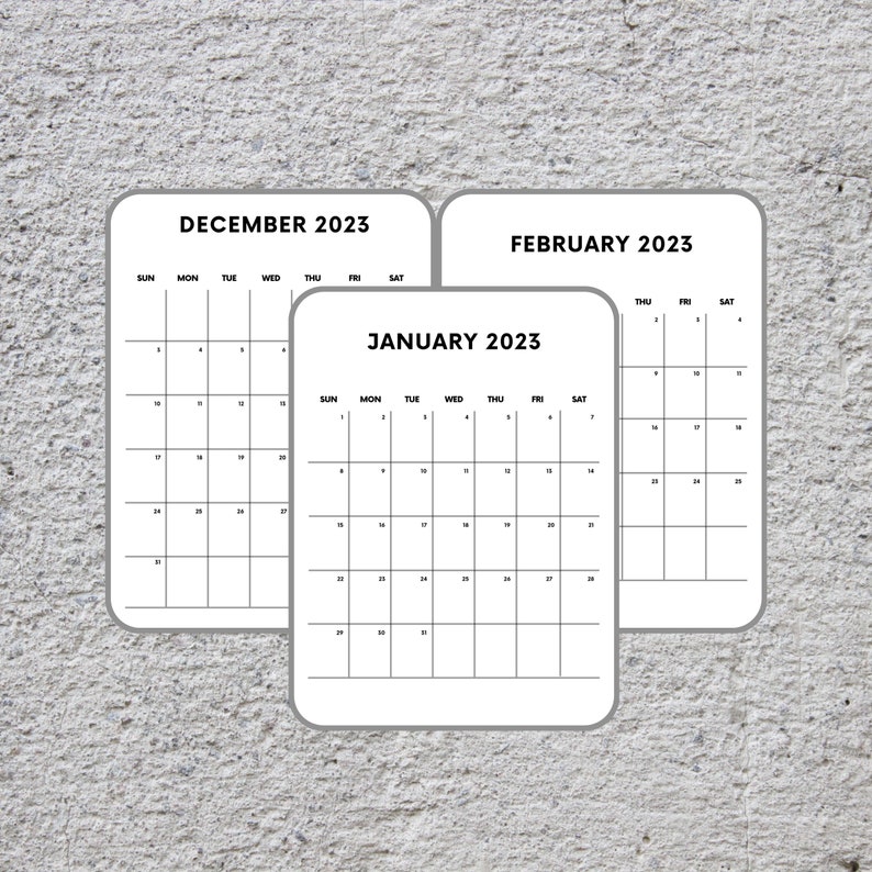 2023 Printable Calendar Minimalist Wall Calendar 2023 Monthly Calendar ...