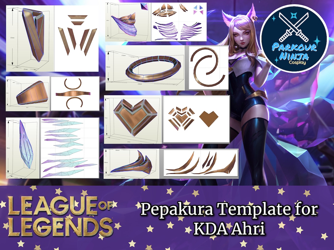 KDA Ahri Template | Pepakura | League of Legends | KDA Popstars - Etsy