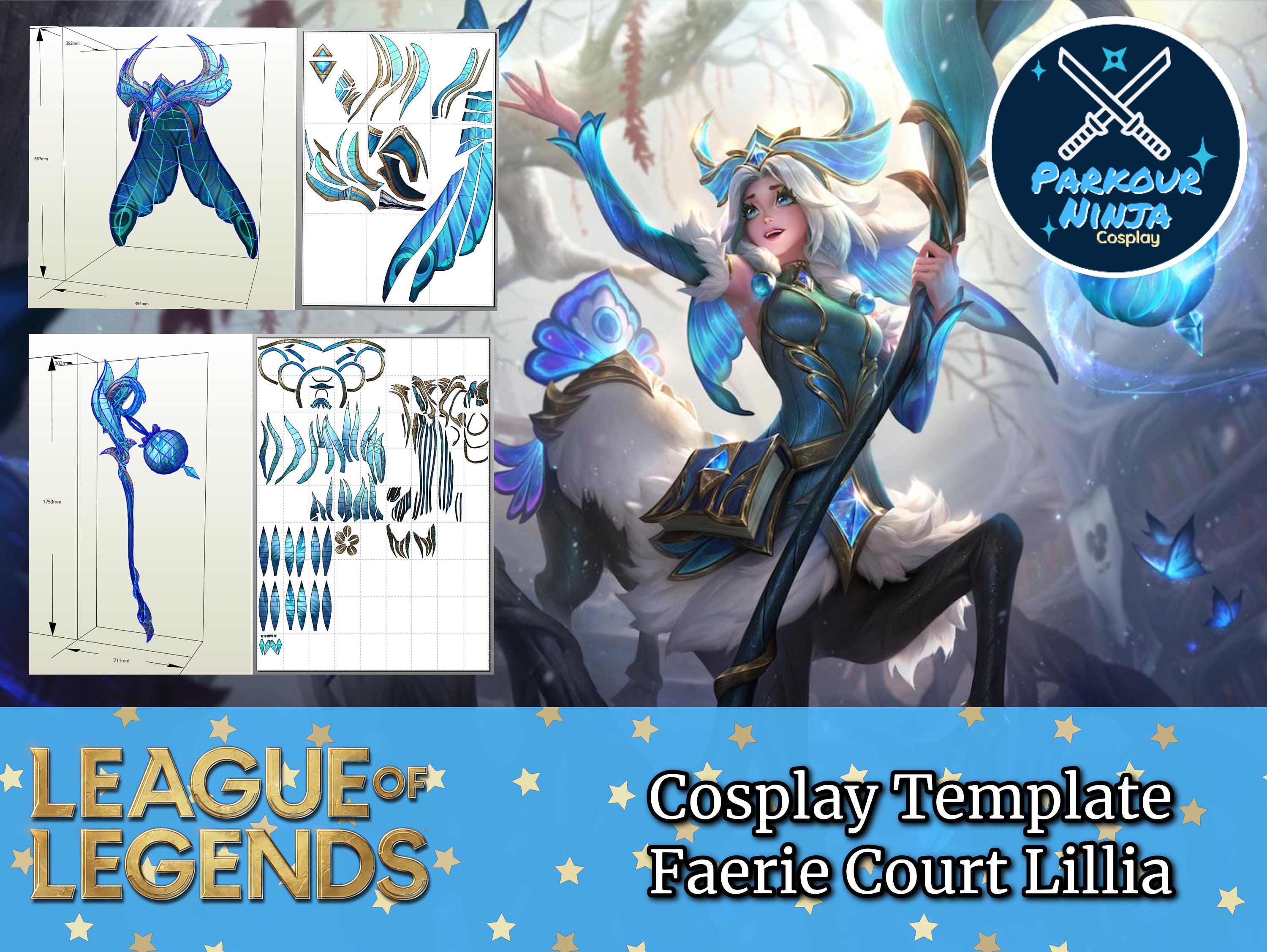 Faerie Court Lillia Cosplay Template | Pepakura | League of Legends ...