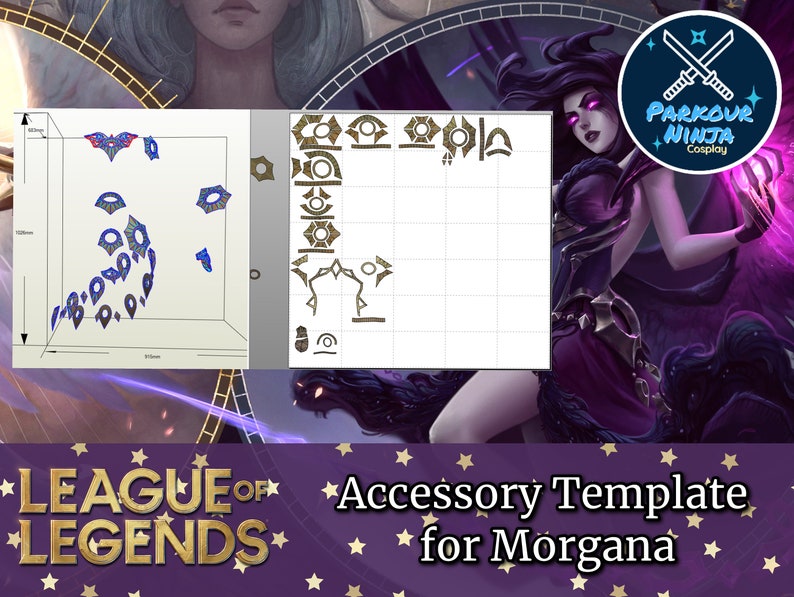 Morgana Accessories Template | Pepakura | 3D Printing | League of ...