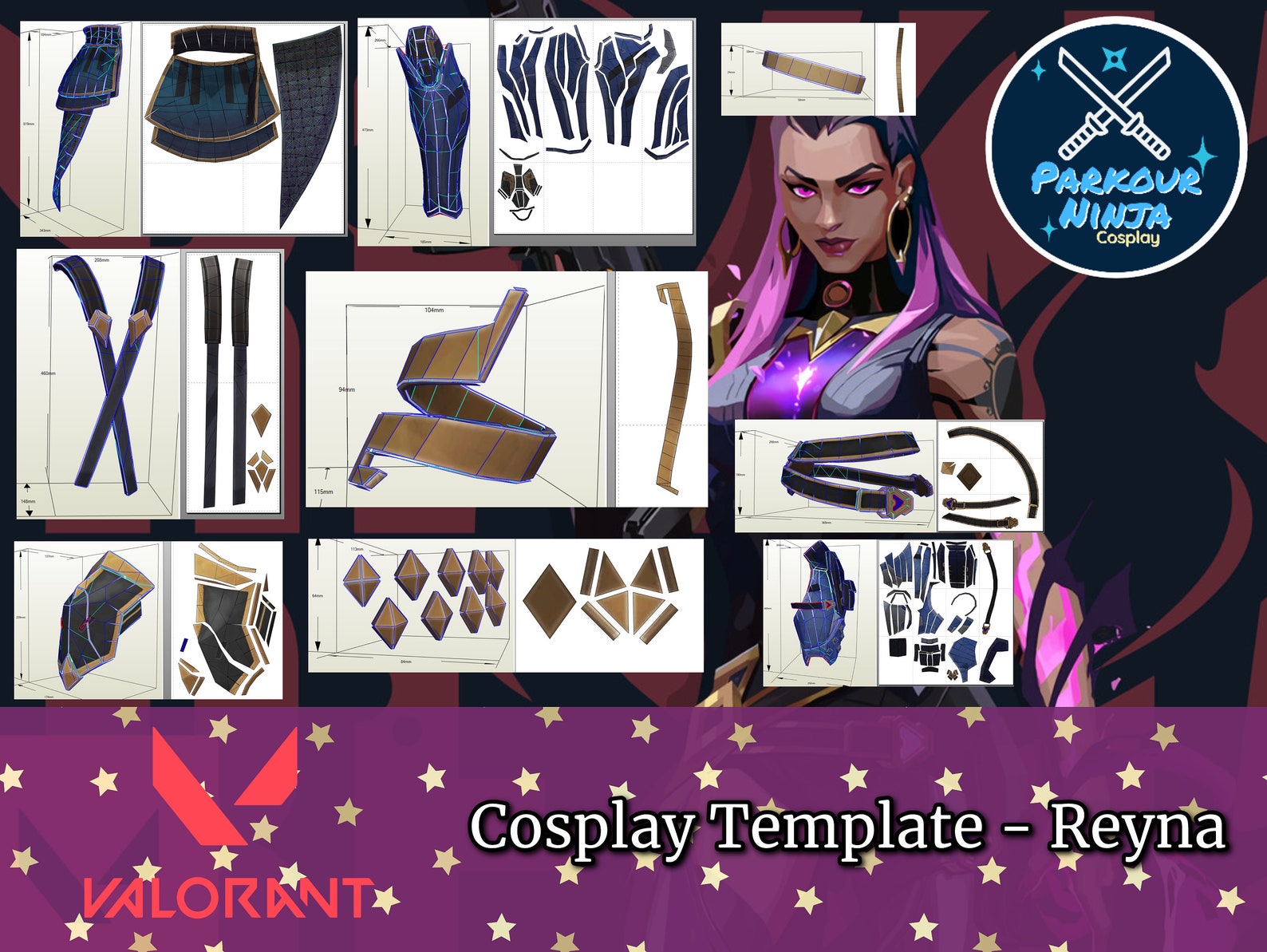 Reyna Cosplay Template | Pepakura for Cosplay | Valorant - Etsy