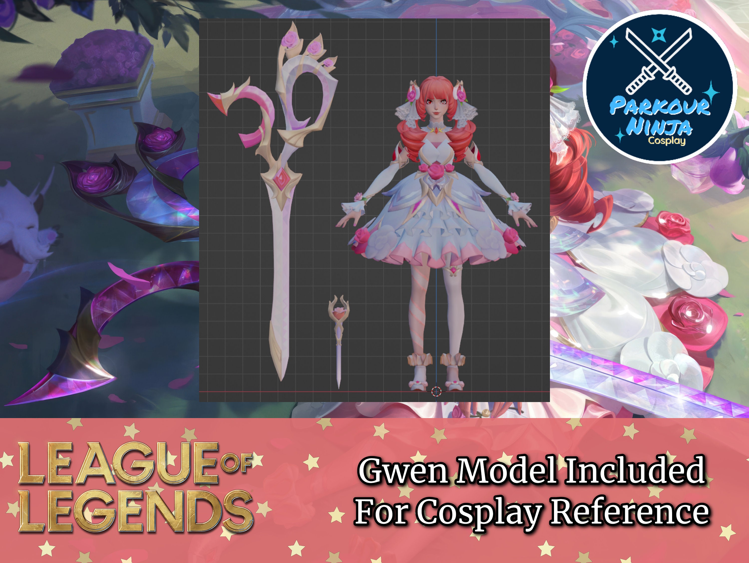 Crystal Rose Gwen Props Template | Blueprint | League of Legends ...