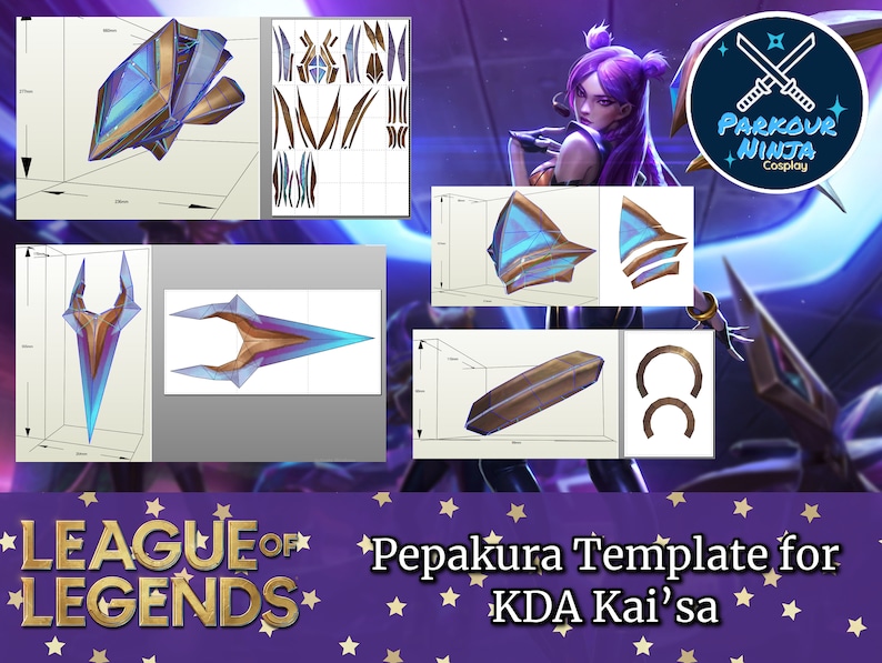 KDA Kai'sa Template | Pepakura | League of Legends | KDA Popstars - Etsy