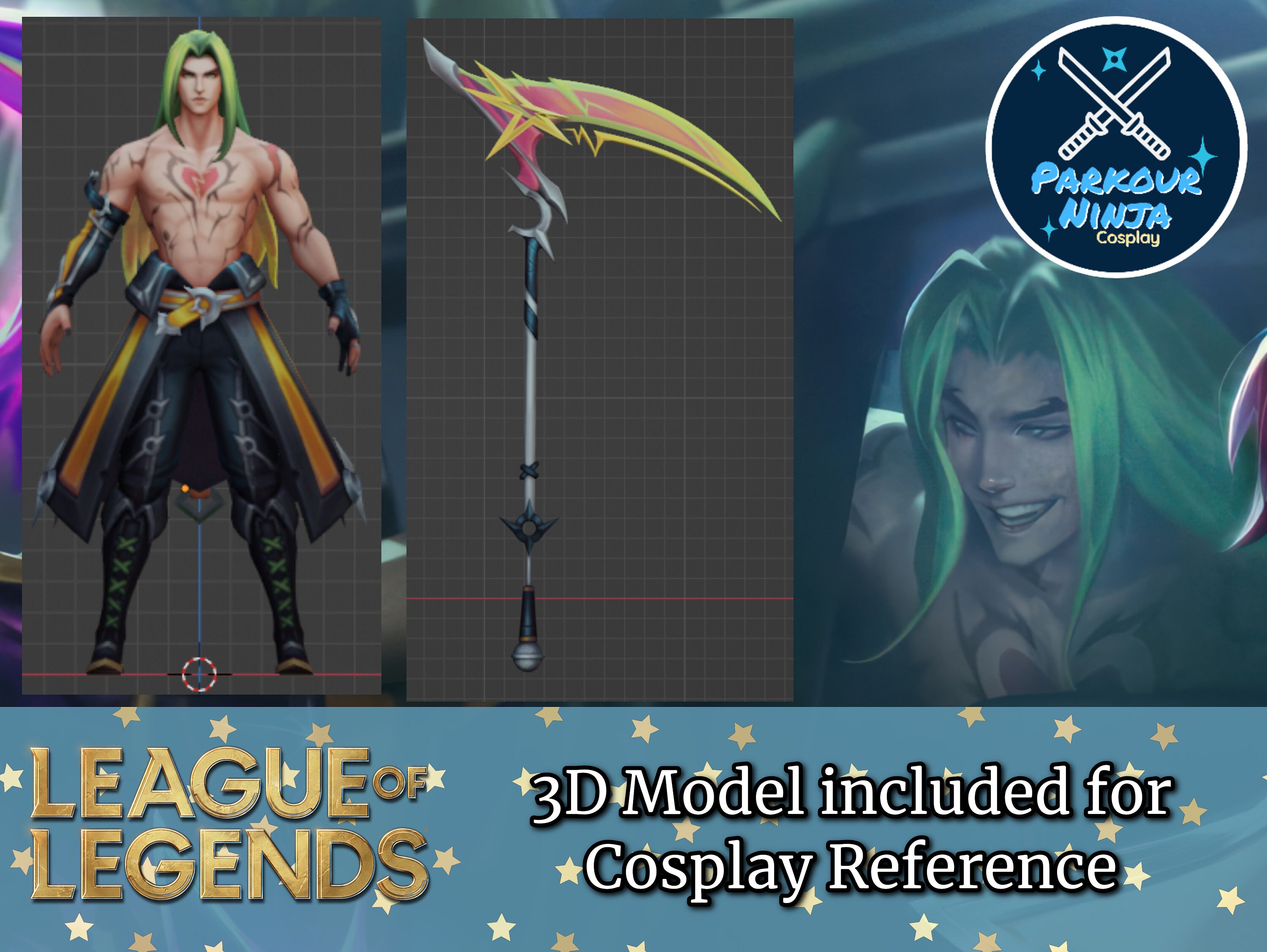 Heartsteel Kayn Assassin Template | Pepakura | Blueprint | League of ...