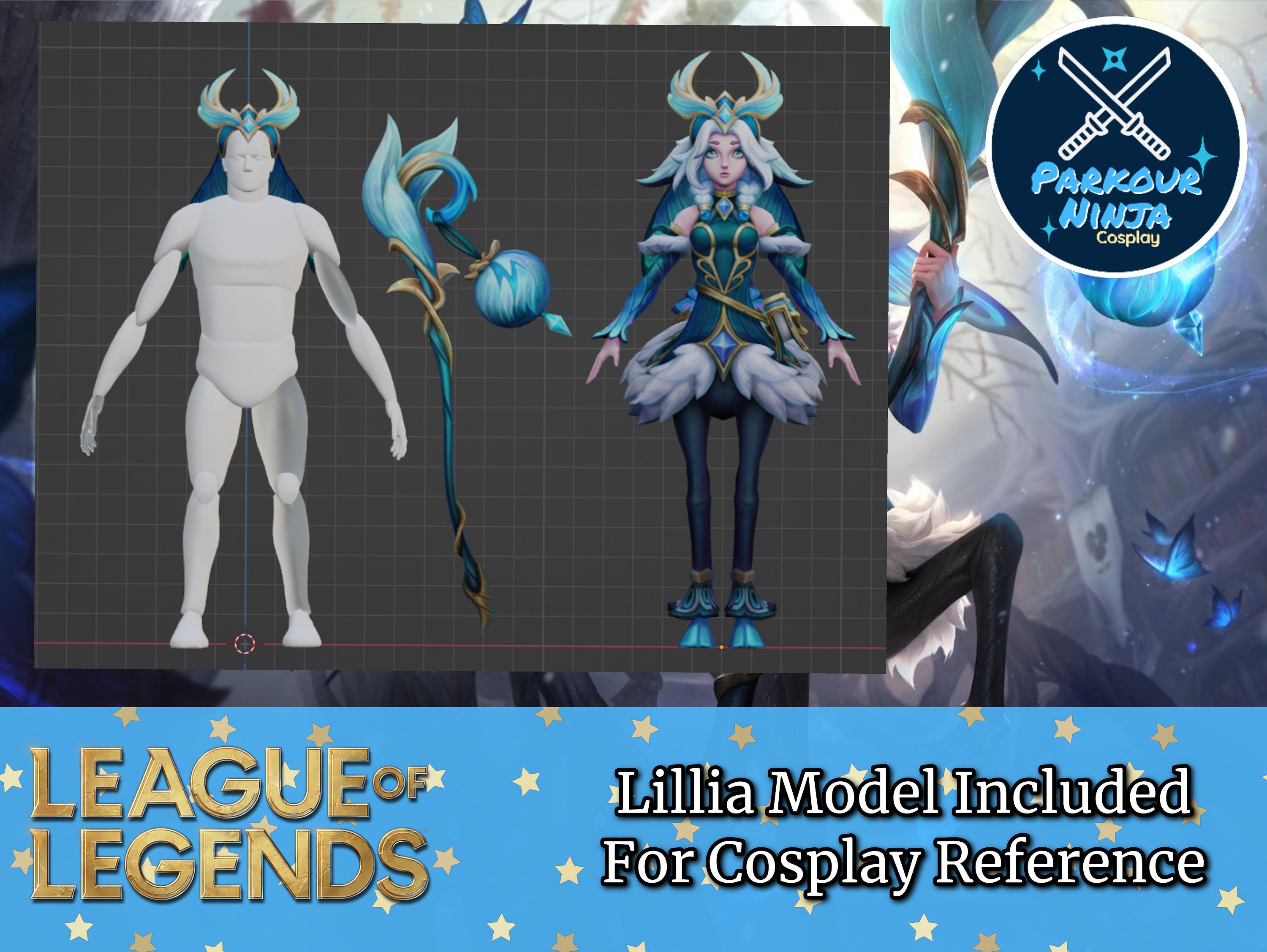 Faerie Court Lillia Cosplay Template | Pepakura | League of Legends ...
