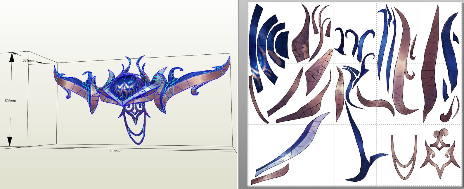 Prestige Porcelain Lissandra Headpiece Template | Pepakura for Cosplay ...